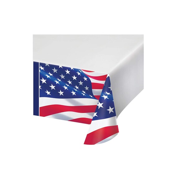 American Flag Paper Disposable Table Cover 54 X 102 inch 1 | Etsy