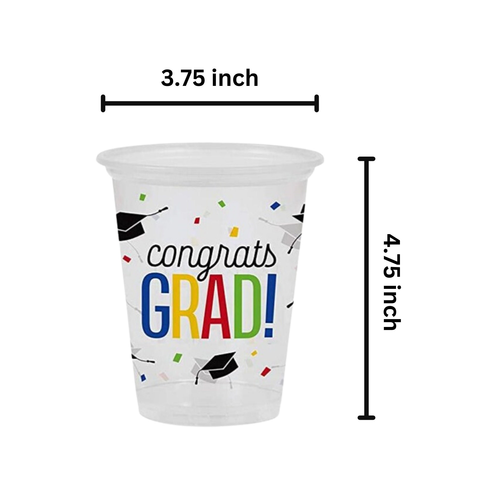 Graduation “congrats Grad” Plastic Disposable Cups – 24 Count - Etsy