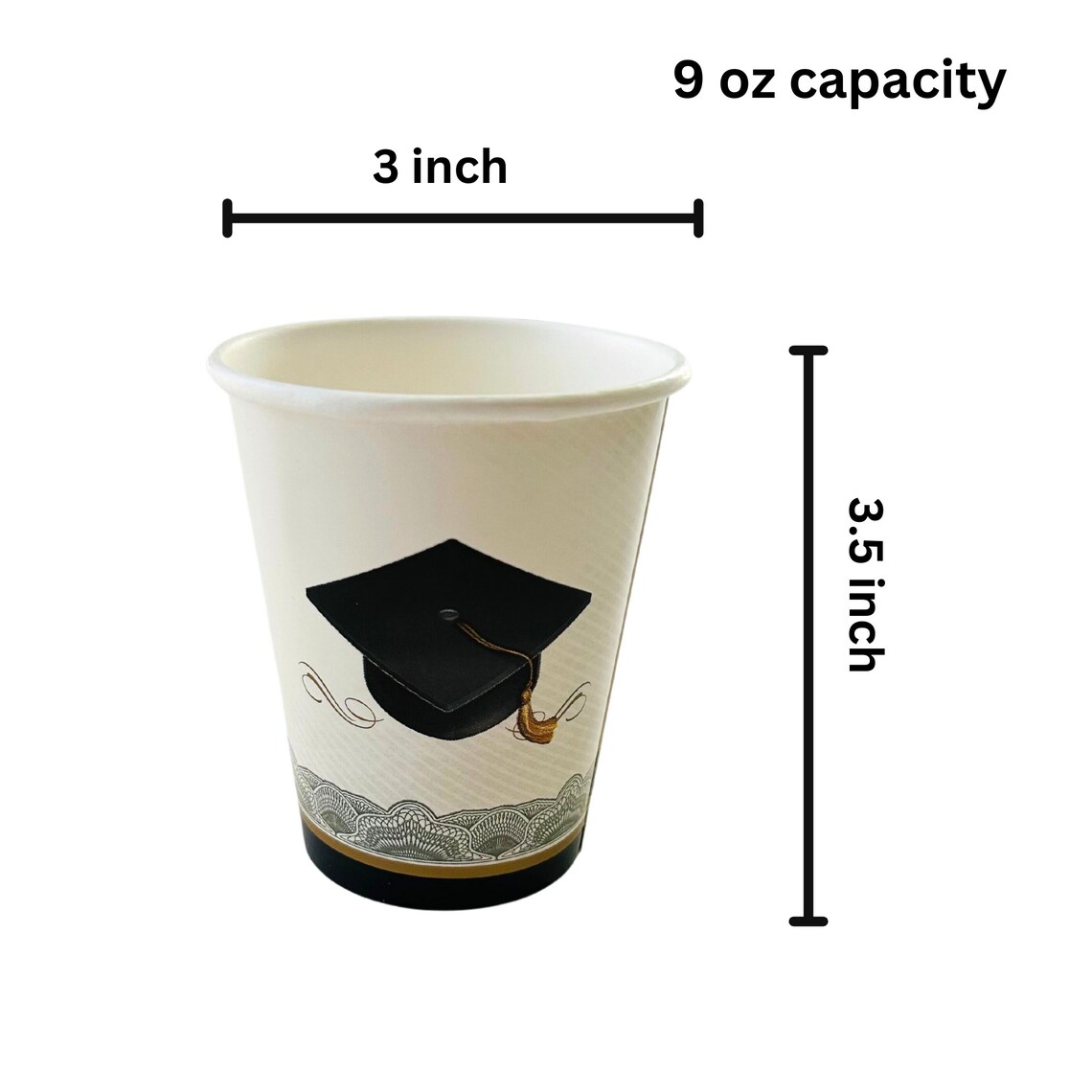 Graduation Classic Hot/cold Disposable Paper Cups With 9-ounce - Etsy