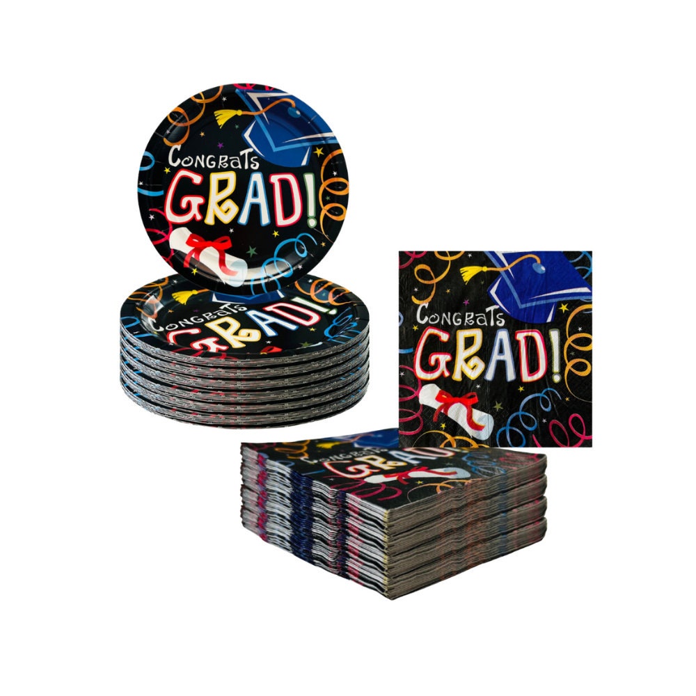 Graduation "congrats Grad" Themed Bundle With Luncheon Napkins and ...
