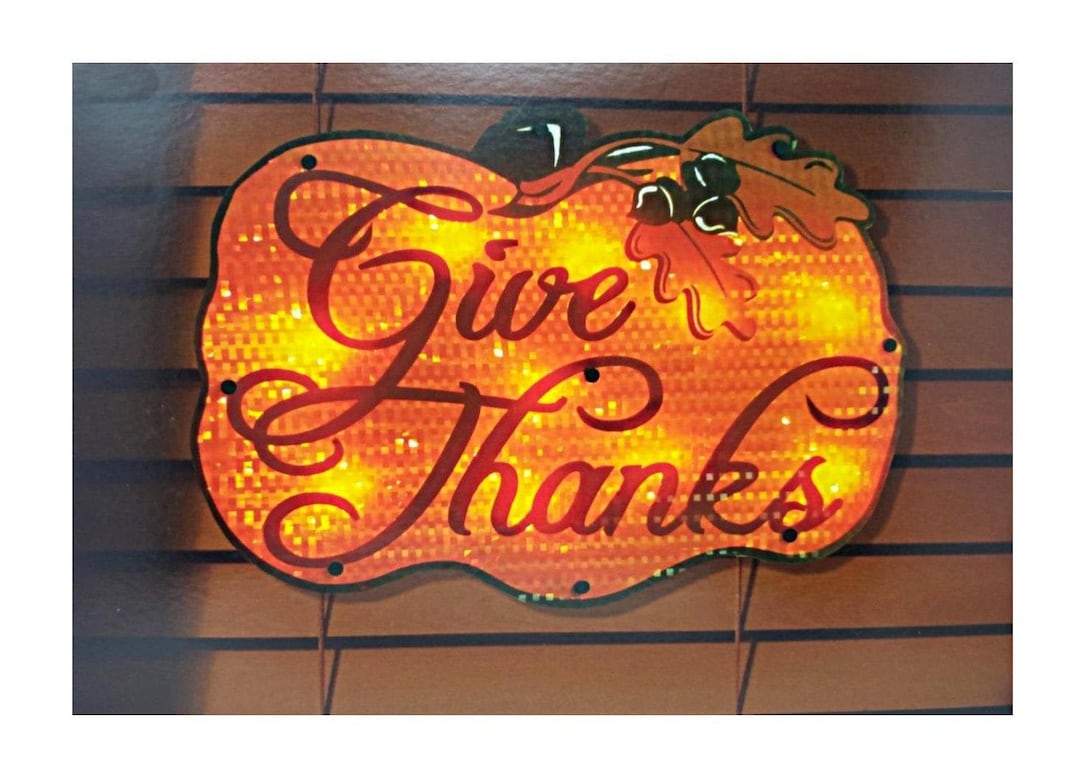 Thanksgiving “give Thanks” Lighted Window Decoration – 1 Piece - Etsy