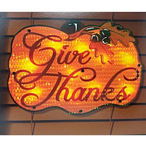 Thanksgiving “give Thanks” Lighted Window Decoration – 1 Piece - Etsy