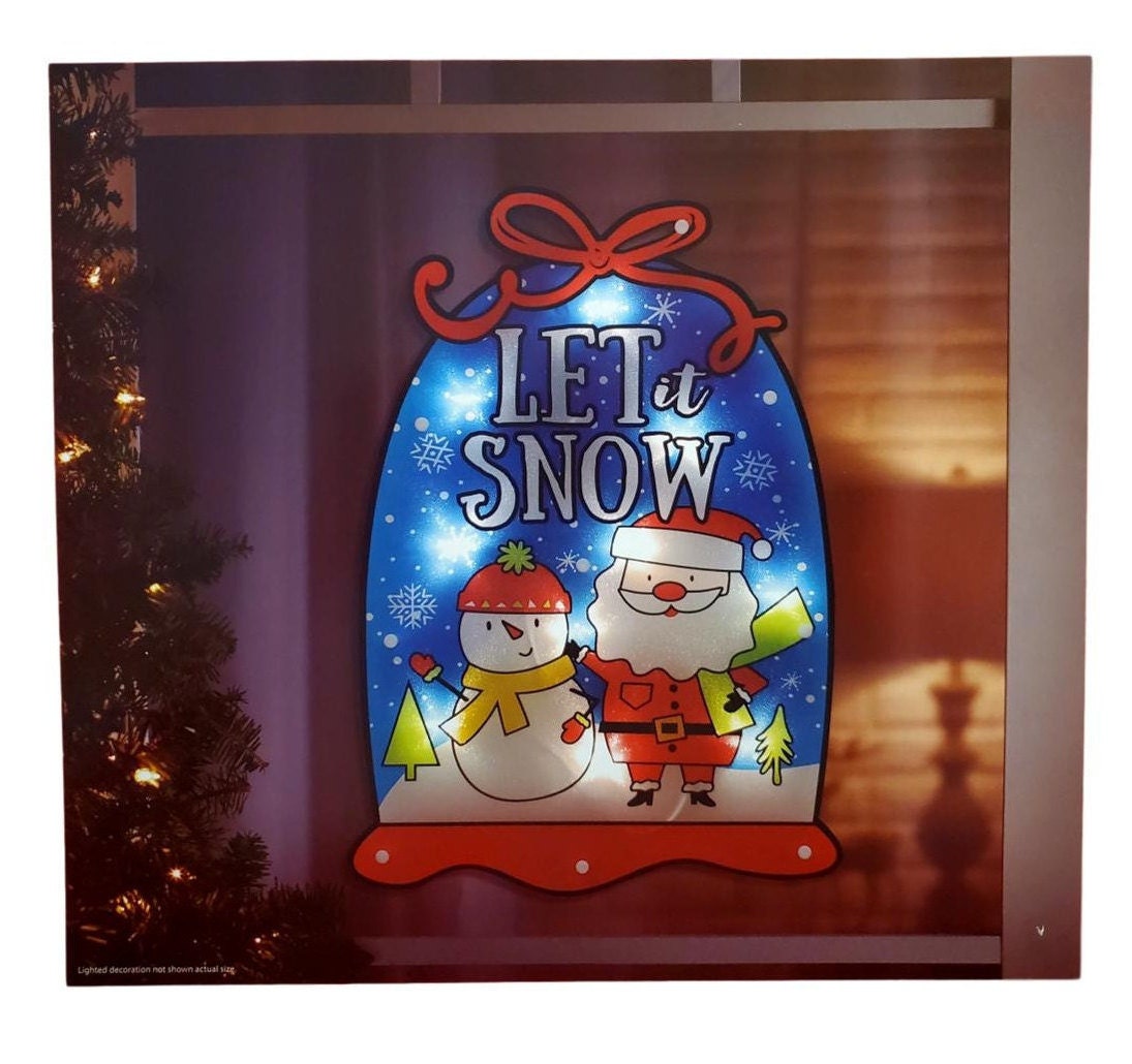 Christmas Lighted Snowglobe Instant Décor Window Decoration – 1 Piece ...