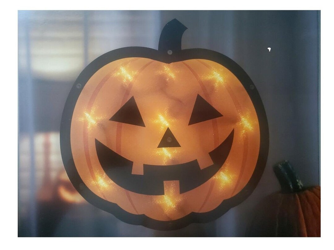 Halloween Lighted Jack-o-lantern Pumpkin Window Decoration – 1 Piece - Etsy
