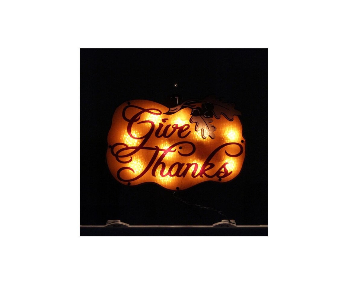 Thanksgiving “give Thanks” Lighted Window Decoration – 1 Piece - Etsy