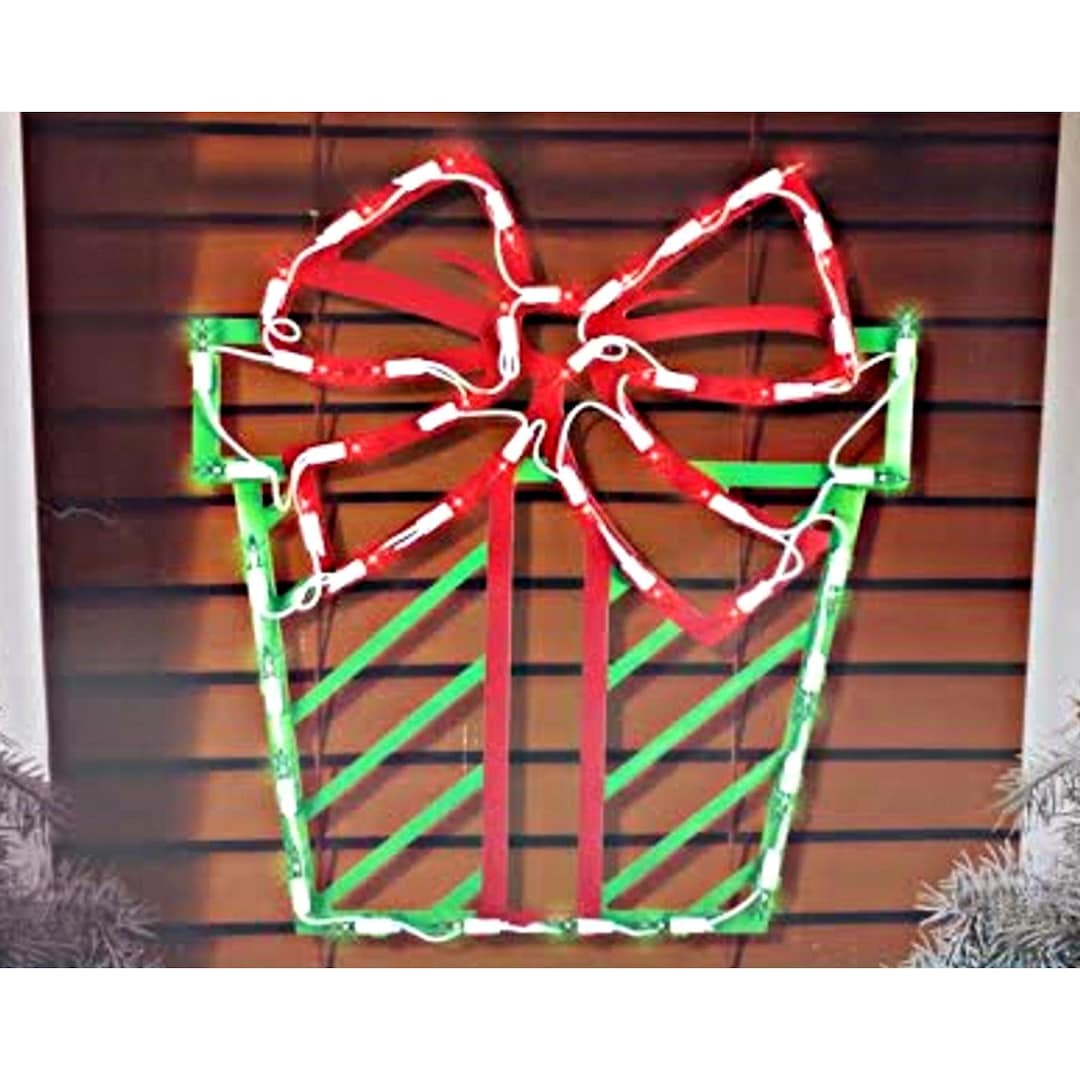 Christmas Red and Green Present Lighted Window Decoration – 1 Piece - Etsy