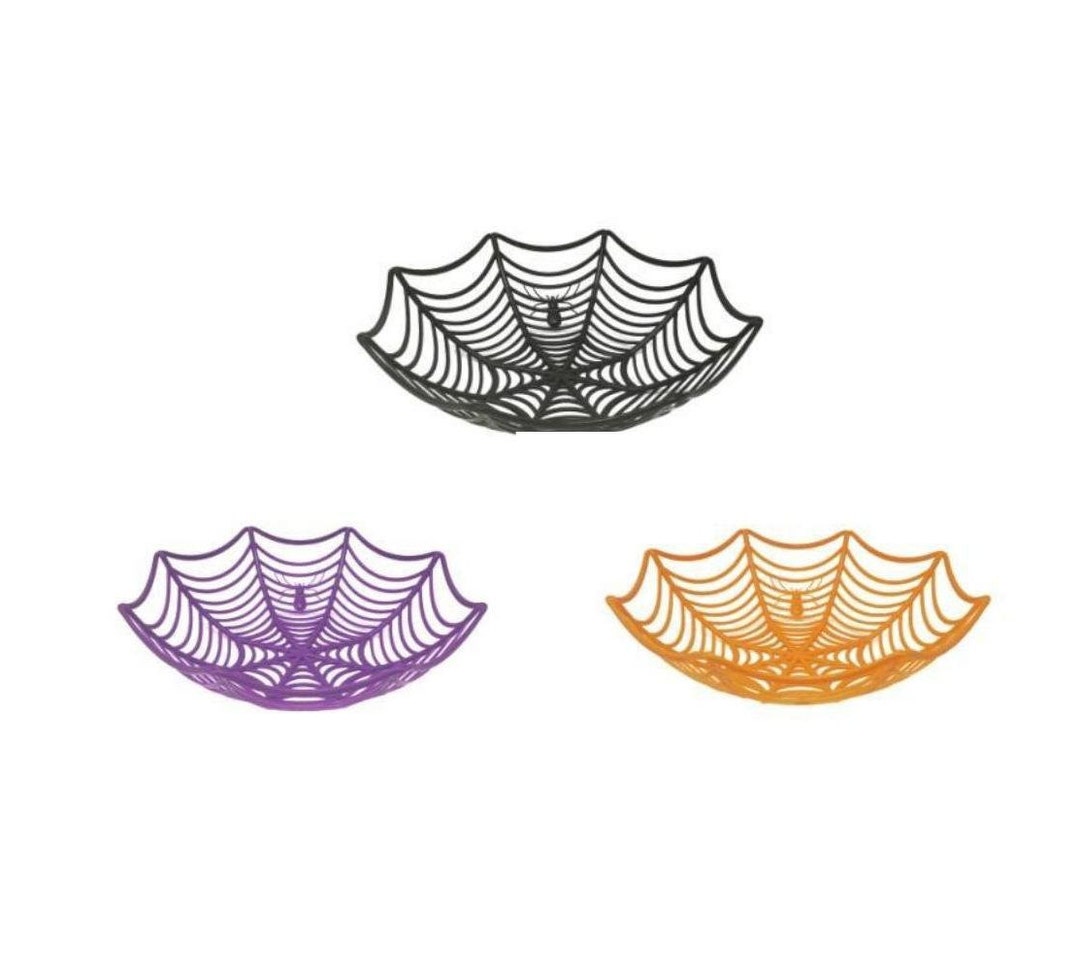 Halloween Spider Web Plastic Candy Basket 3 Colores Surtidos - Etsy España