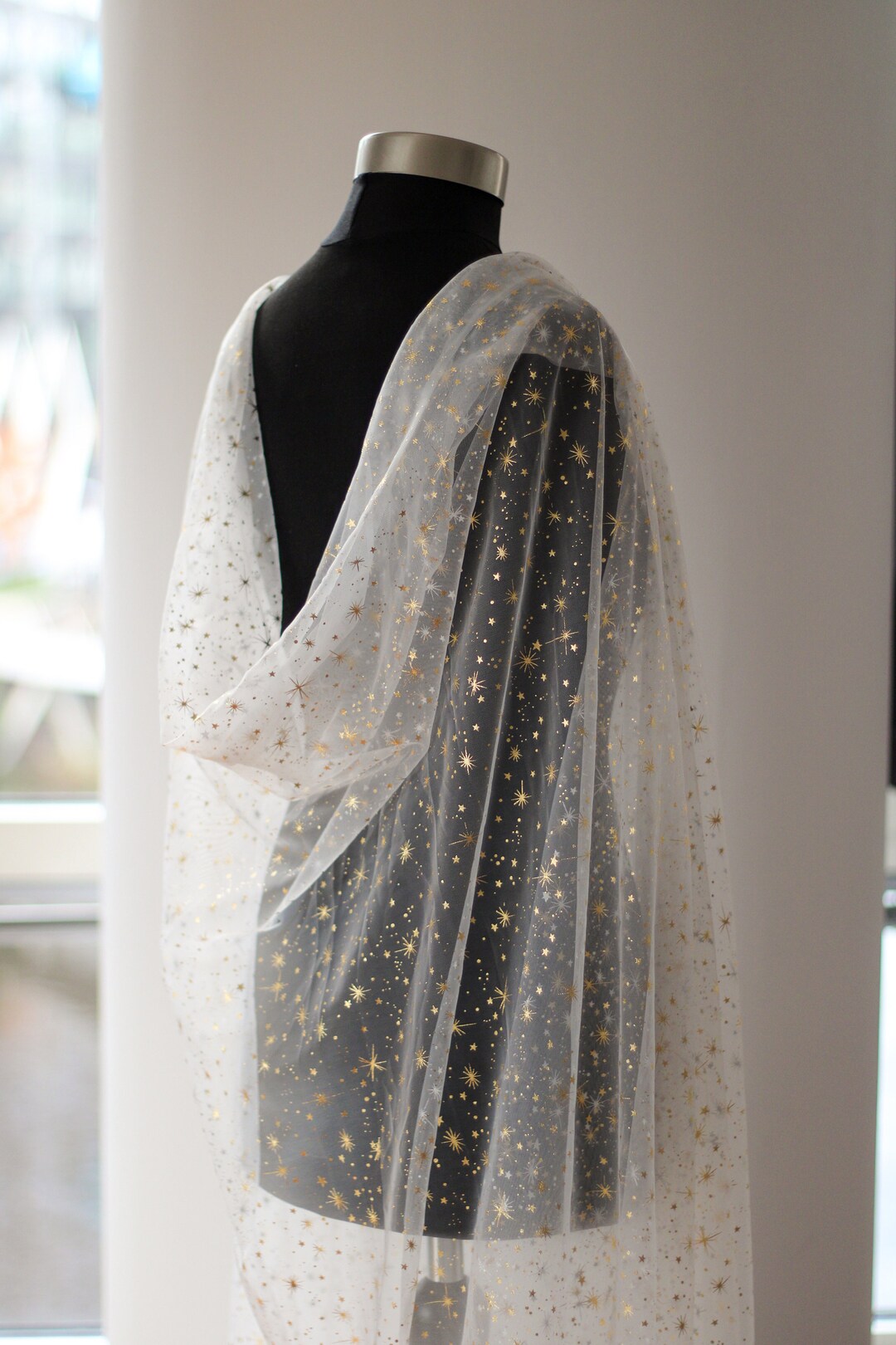 Cathedral Star Wedding Cape Long Bridal Cape Soft Tulle Wedding Cape ...