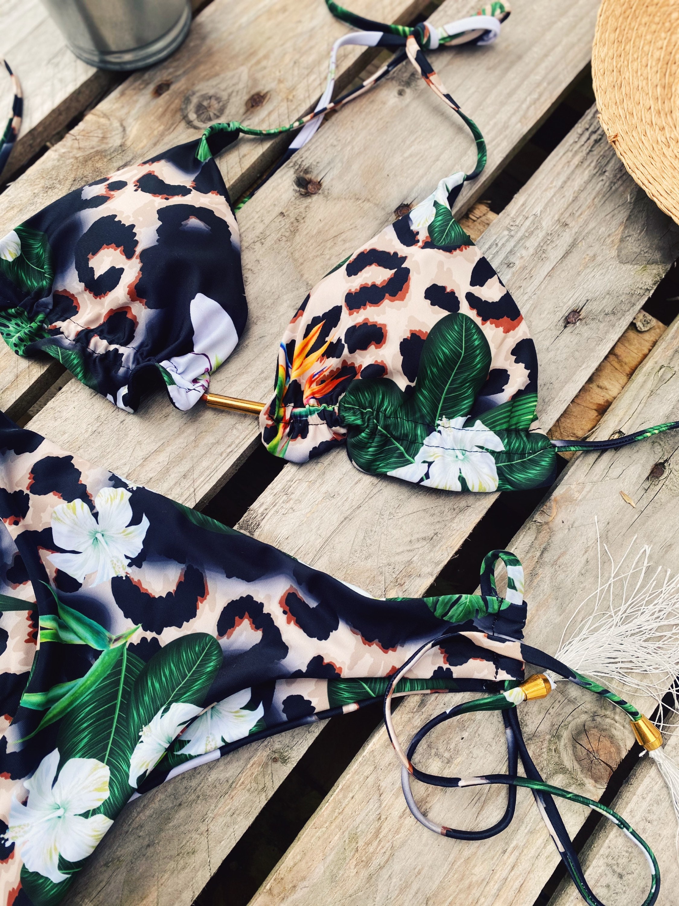 Bohemian Floral Bikini Boho Bikini Set Floral Bikini Etsy