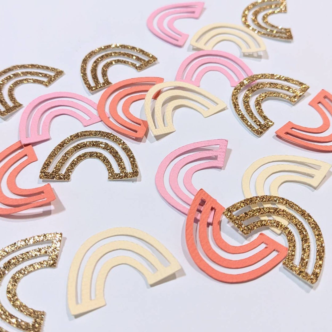 Rainbow Confetti: Rose Gold Glitter, Pink Party Decorations - Etsy