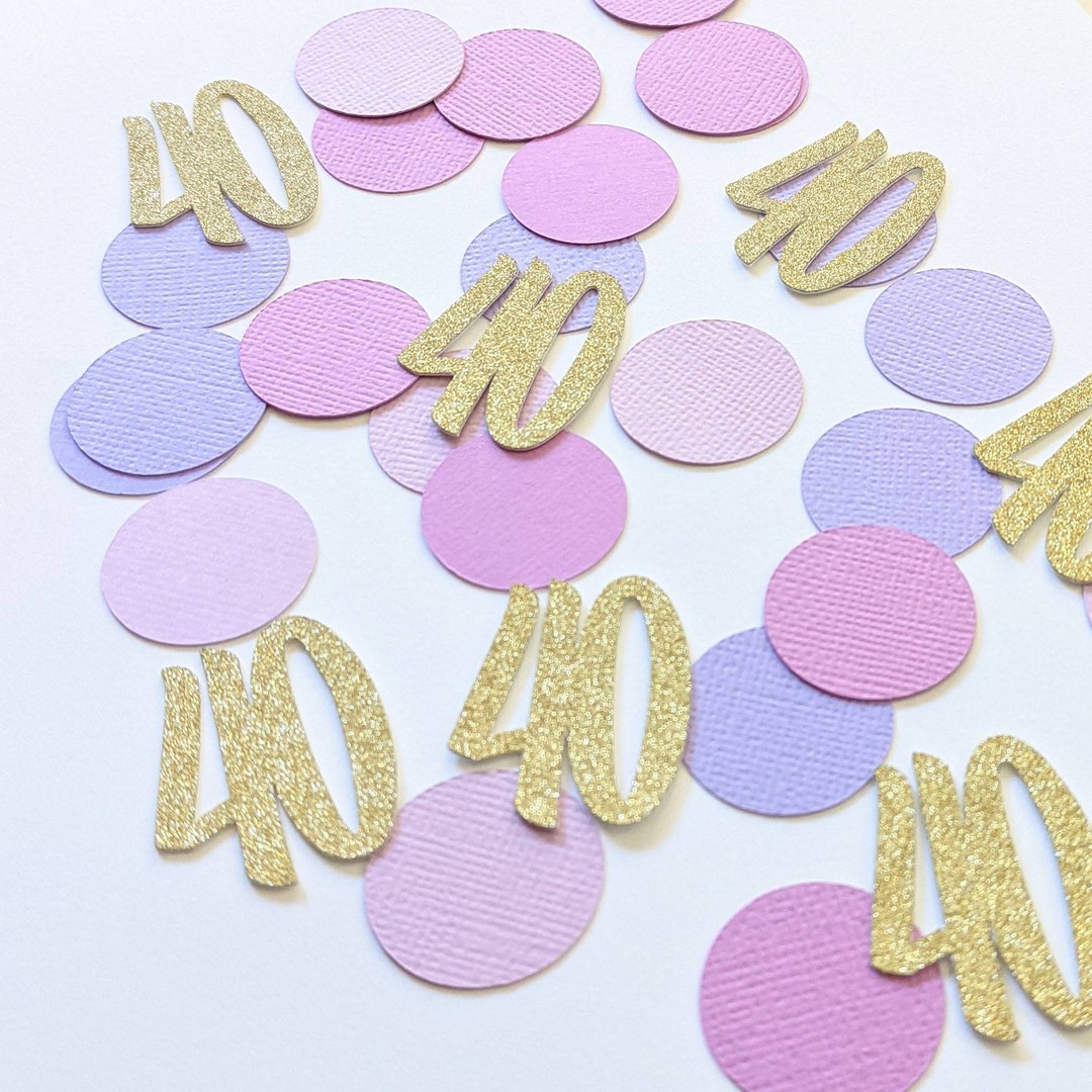 Birthday Confetti: Glitter Number & Pastel Purple Party Decorations - Etsy