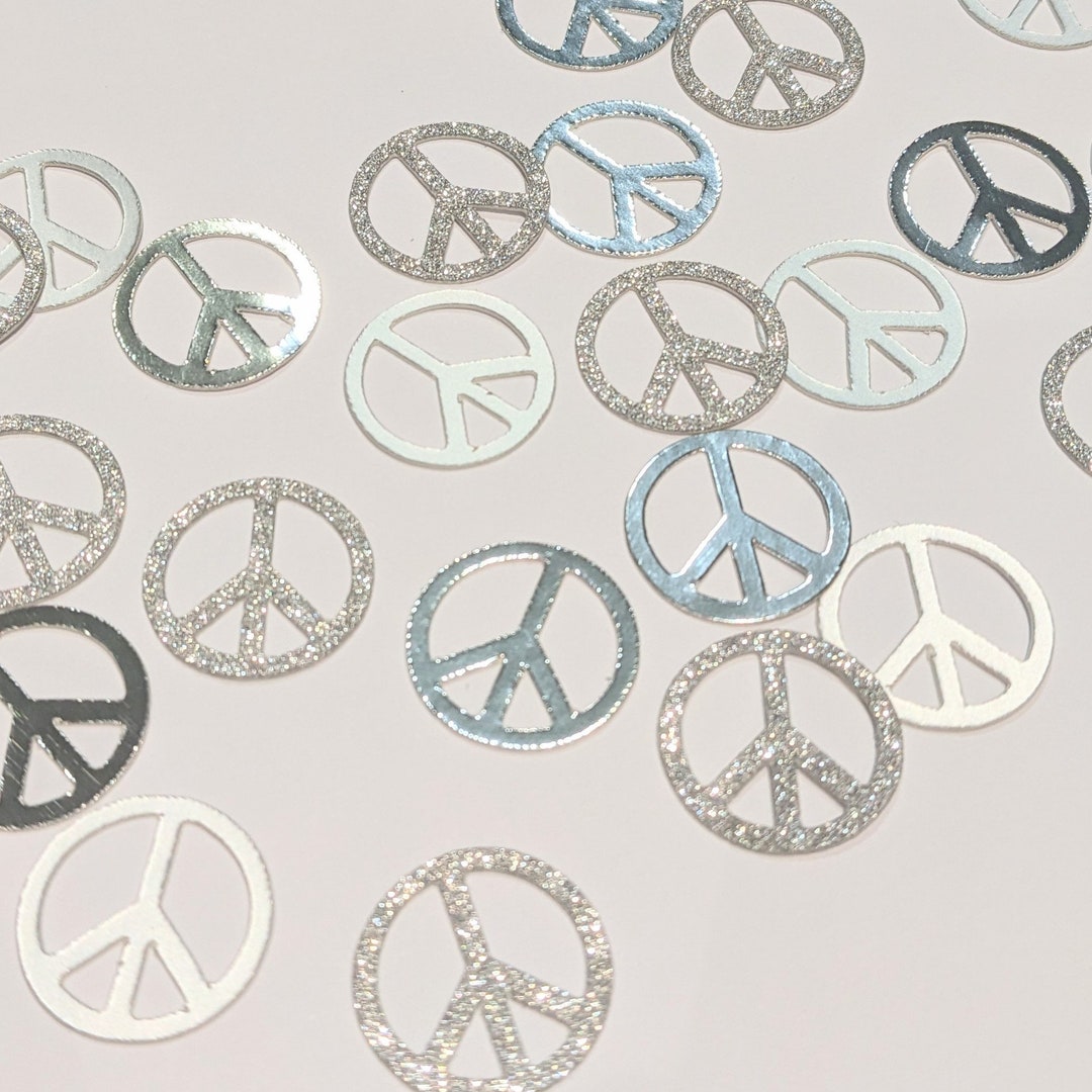 Silver Peace Sign Confetti / Last Disco Party Decorations / Disco Party ...