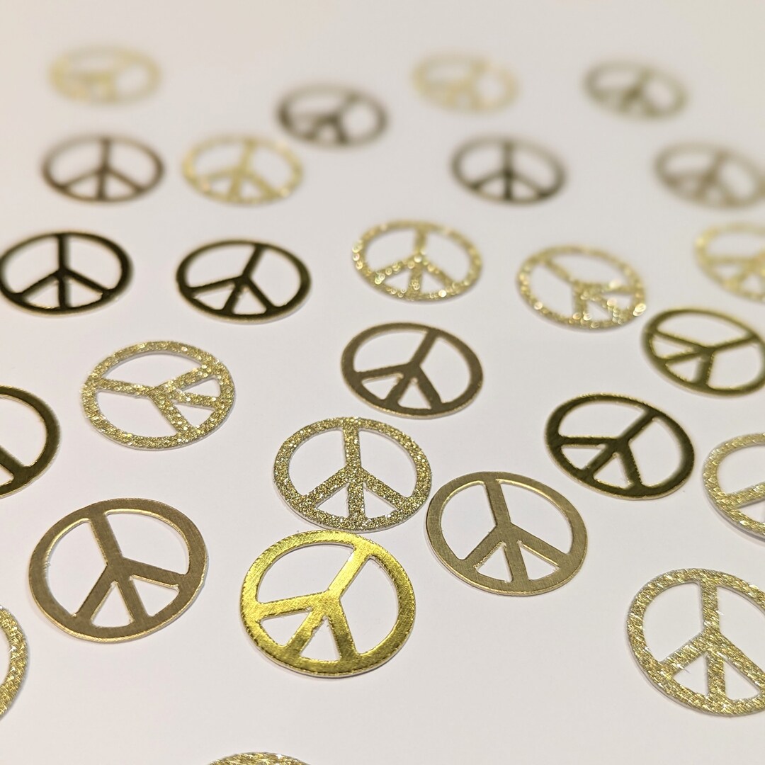 Gold Peace Sign Confetti / Last Disco Party Decorations / 60s Party ...