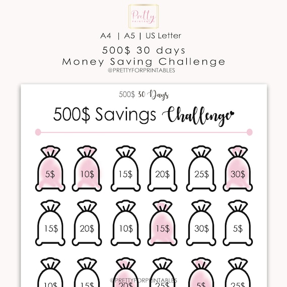 Save 500 Dollars In 30 Days 30 Days Money Saving Challenge Etsy save-500-dollars-in-30-days-30-days-money-saving-challenge-etsy