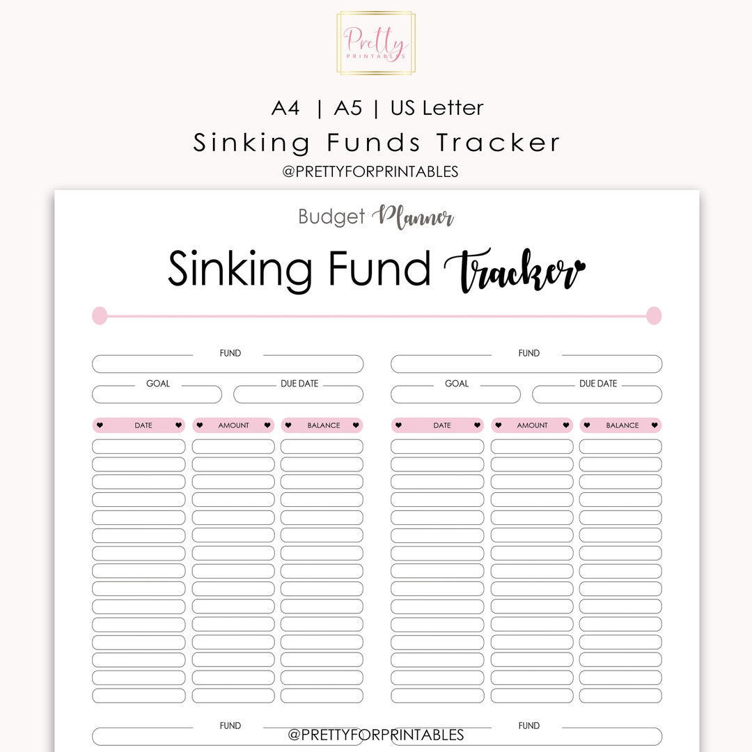 Sinking Funds Tracker Savings Tracker Printable Savings Challenge ...