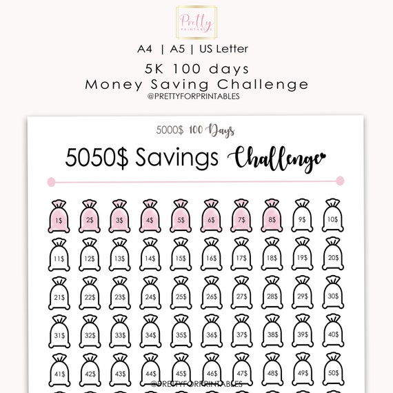 Save 5000 Dollars In 100 Days 100 Days Money Saving Etsy Australia Save 5000 Dollars In 100 Days 100 Days Money Saving Etsy Australia
