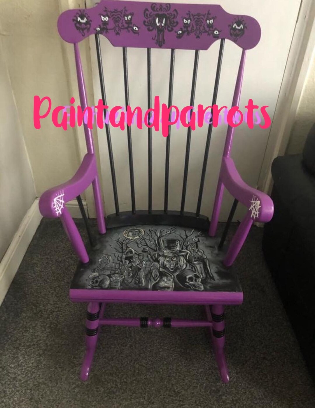 Haunted Mansion Inspired Wooden Rocking Chair Hand Painted - Etsy
