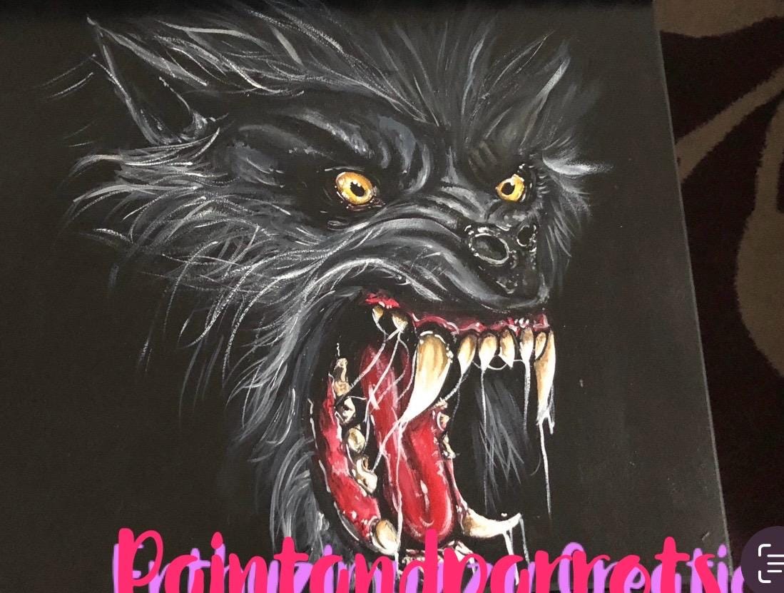 Horror Film Inspired Wooden Hand Painted Trio of Tables Werewolf, Jason ...