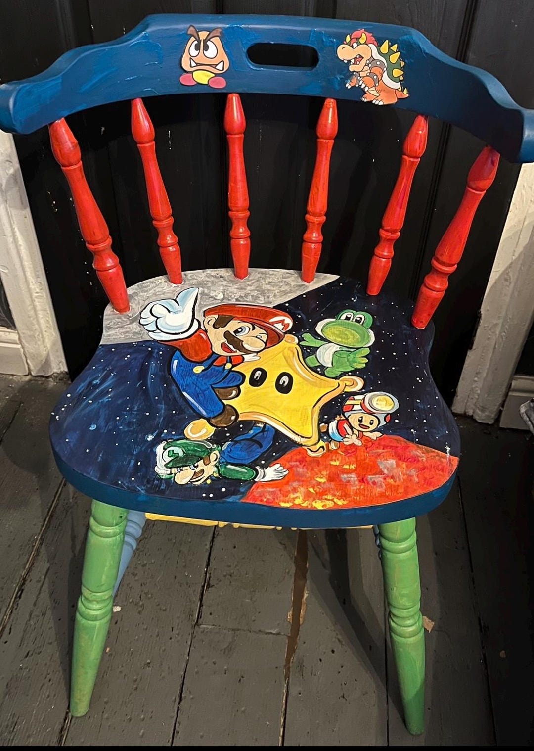 Mario Gaming Inspired Wooden Chair - Etsy