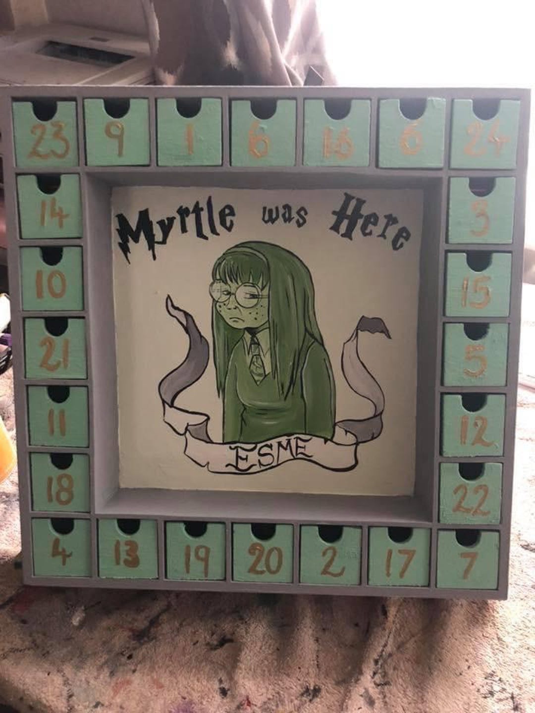 Custom Wooden Hand Painted Advent Calendar Personalised Wooden - Etsy