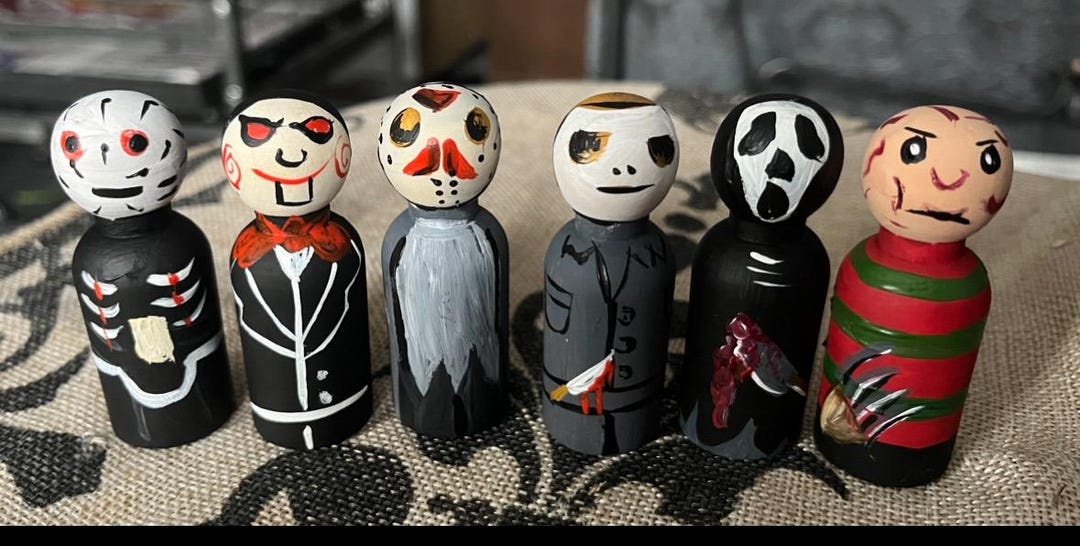 Horror Film Character Inspired Peg Dolls Set - Etsy