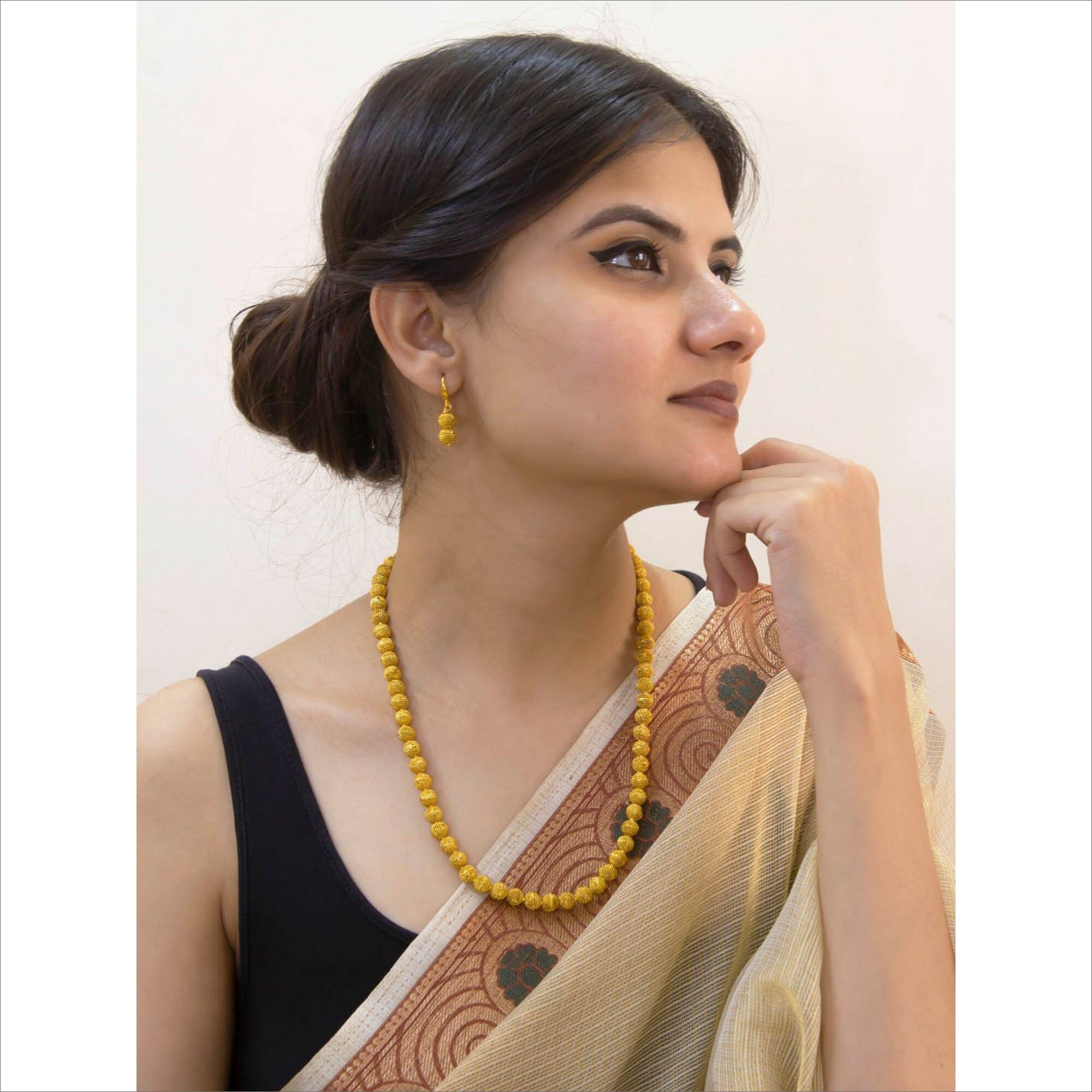 High Quality Antique Gold Plated Round Shape Beaded Mohan Mala | Etsy