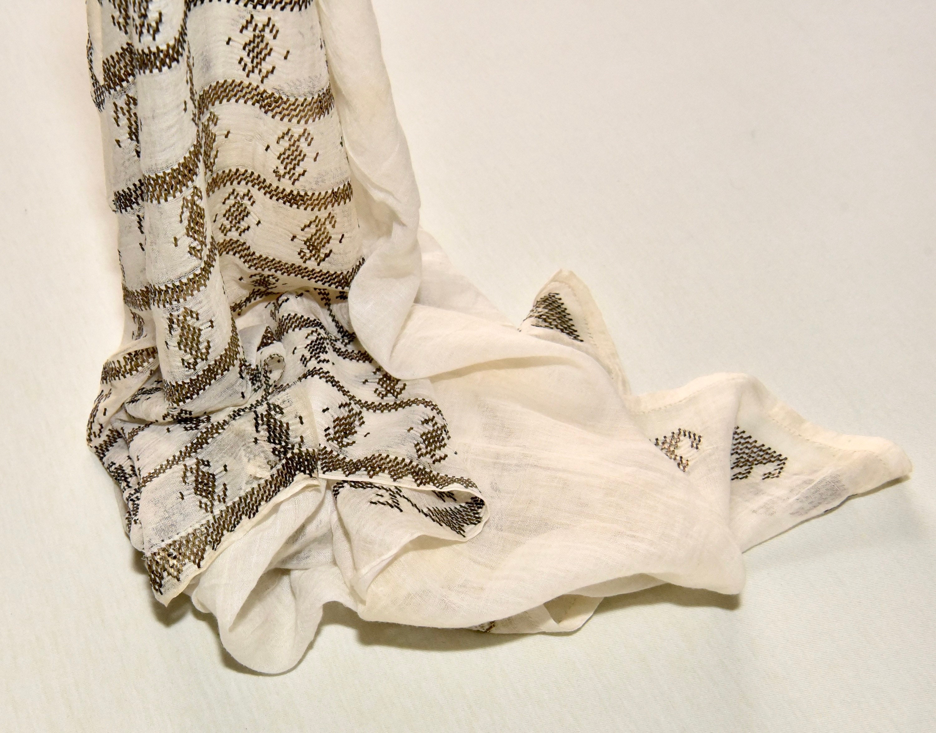 Antique Delicate Turkish Metal Embroidered Veil 134 X 64 Cm 44 X 21 - Etsy