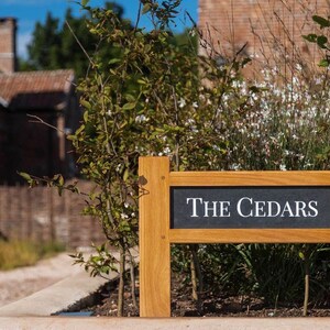Engraved Slate House Sign With Oak Posts. Freestanding Oak and Slate ...