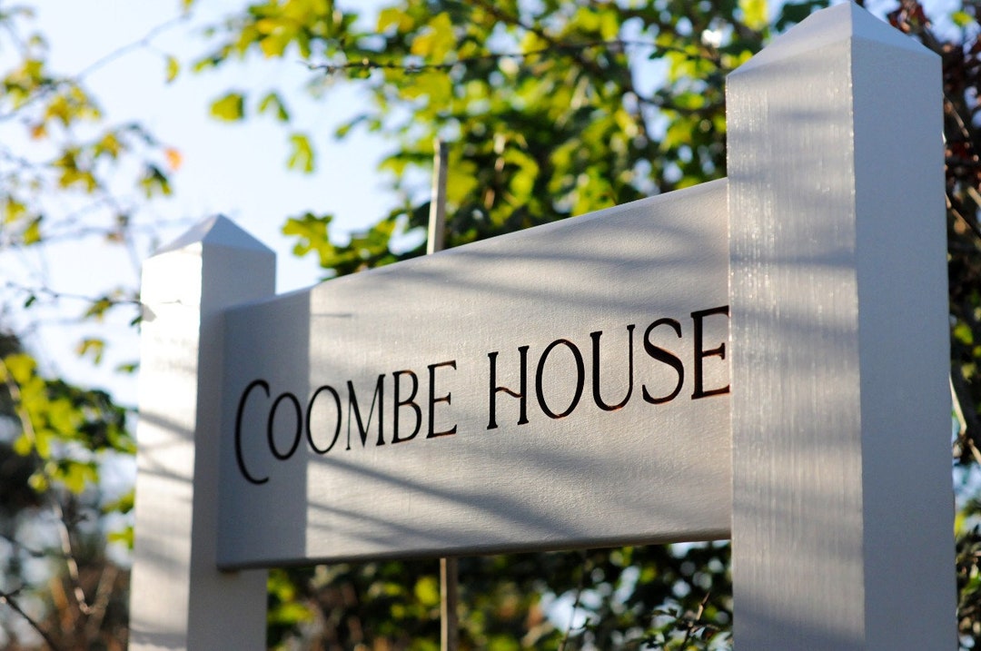 Painted and Engraved House Sign With Posts. Farrow and Ball House Sign ...