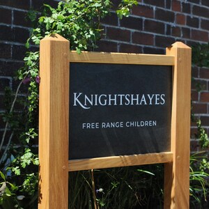 Engraved Slate House Sign With Oak Posts. Freestanding Oak and Slate ...
