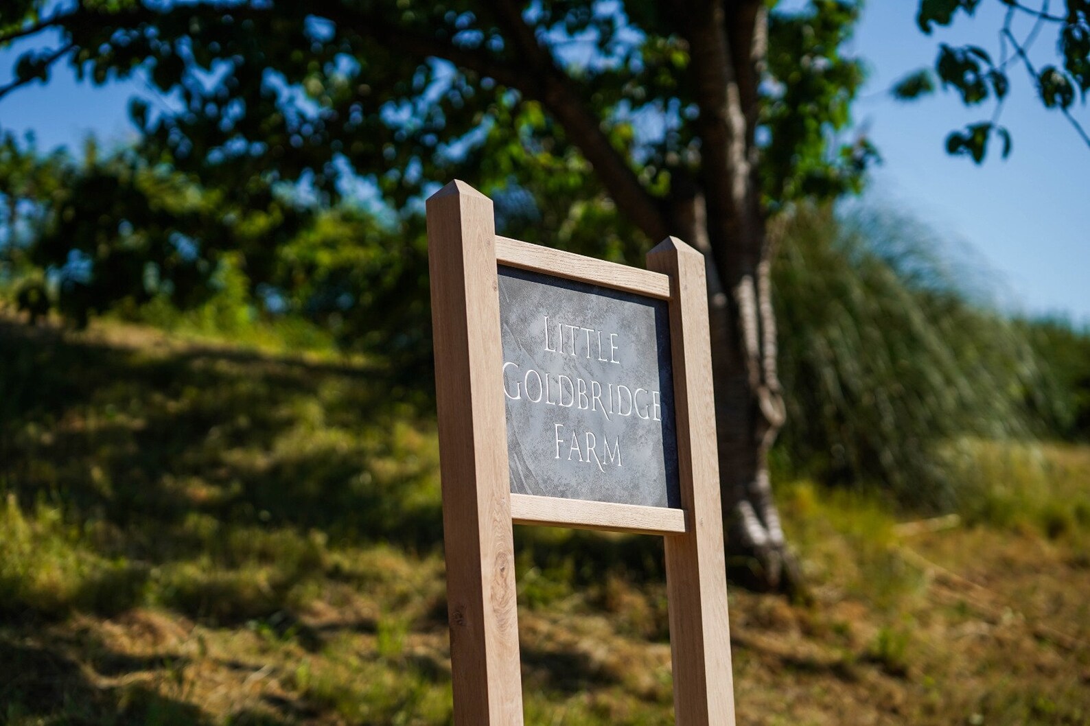 Engraved Slate House Sign With Oak Posts. Freestanding Oak and Slate ...