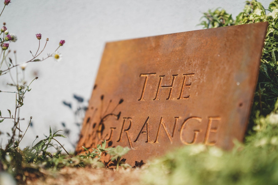 Rusty Metal House Sign. Rustic House Sign. Corten House Sign - Etsy