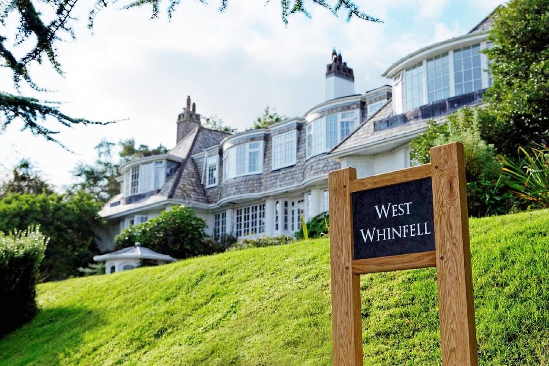 Engraved Slate House Sign With Oak Posts. Freestanding Oak and Slate ...