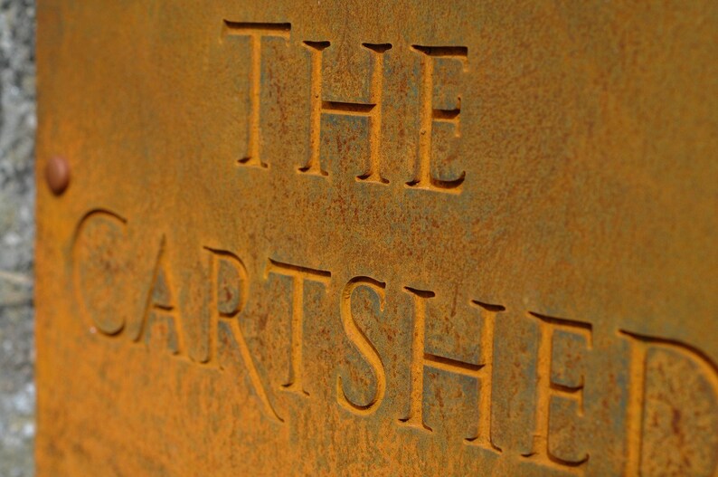 Rusty Metal House Sign. Rustic House Sign. Corten House Sign - Etsy