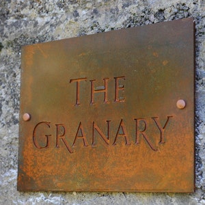 Rusty Metal House Sign. Rustic House Sign. Corten House Sign - Etsy