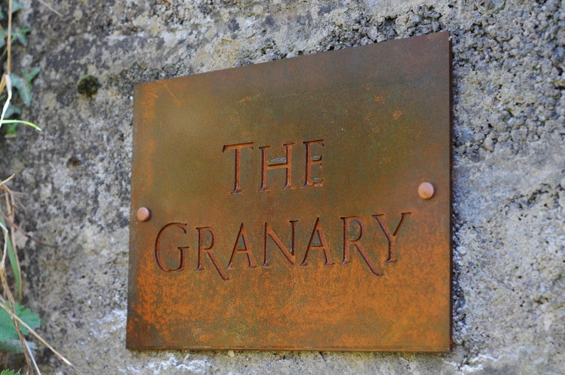 Rusty Metal House Sign. Rustic House Sign. Corten House Sign - Etsy