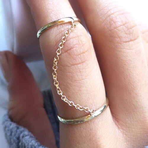 Solid 14k Yellow Gold Knuckle Ring Mid Rings Above Knuckle - Etsy
