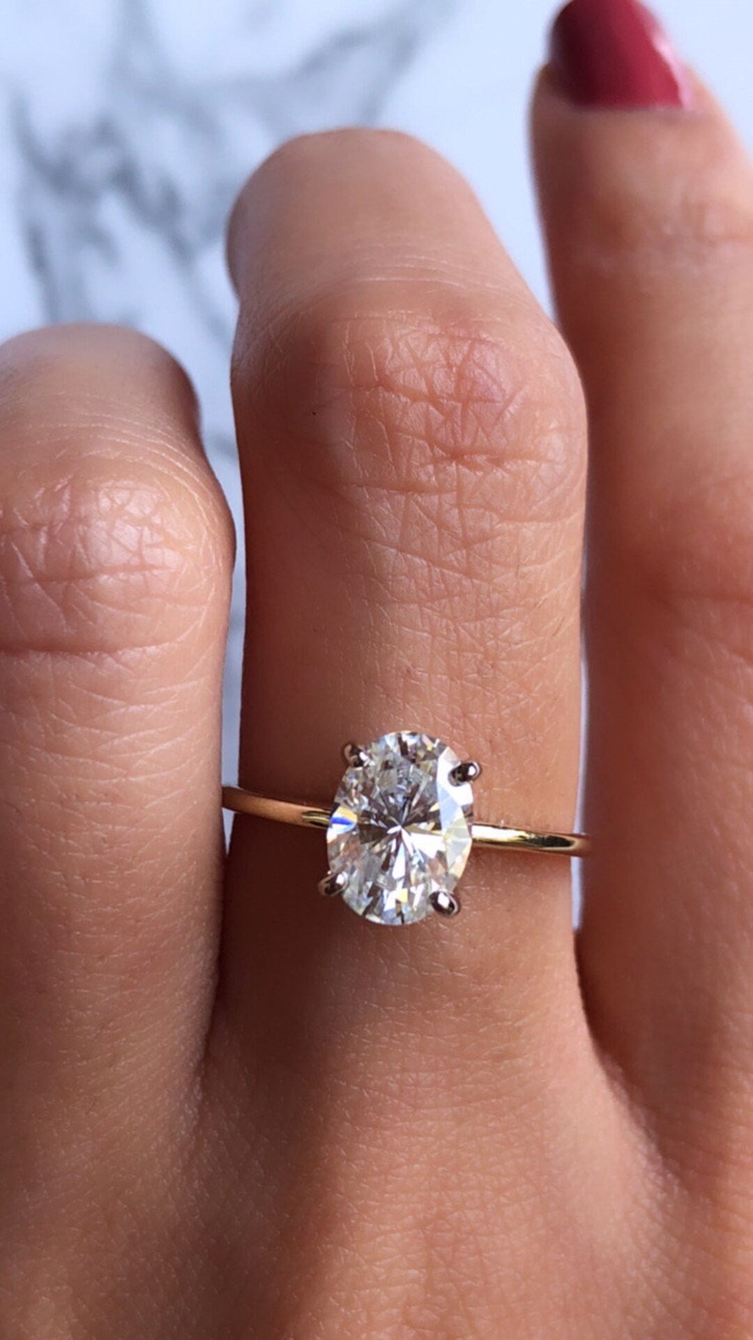 1.5ct Oval-cut Solitaire Engagement Ring, Solid Gold, Solitaire ...