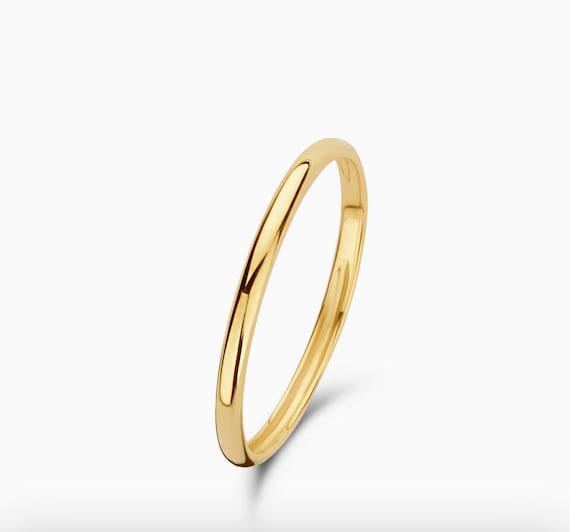 Simple Matching Band 14k Gold Wedding Band - Etsy