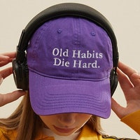 Lavender Embroidered Purple Blue Flower Baseball Cap, Washed Cotton ...