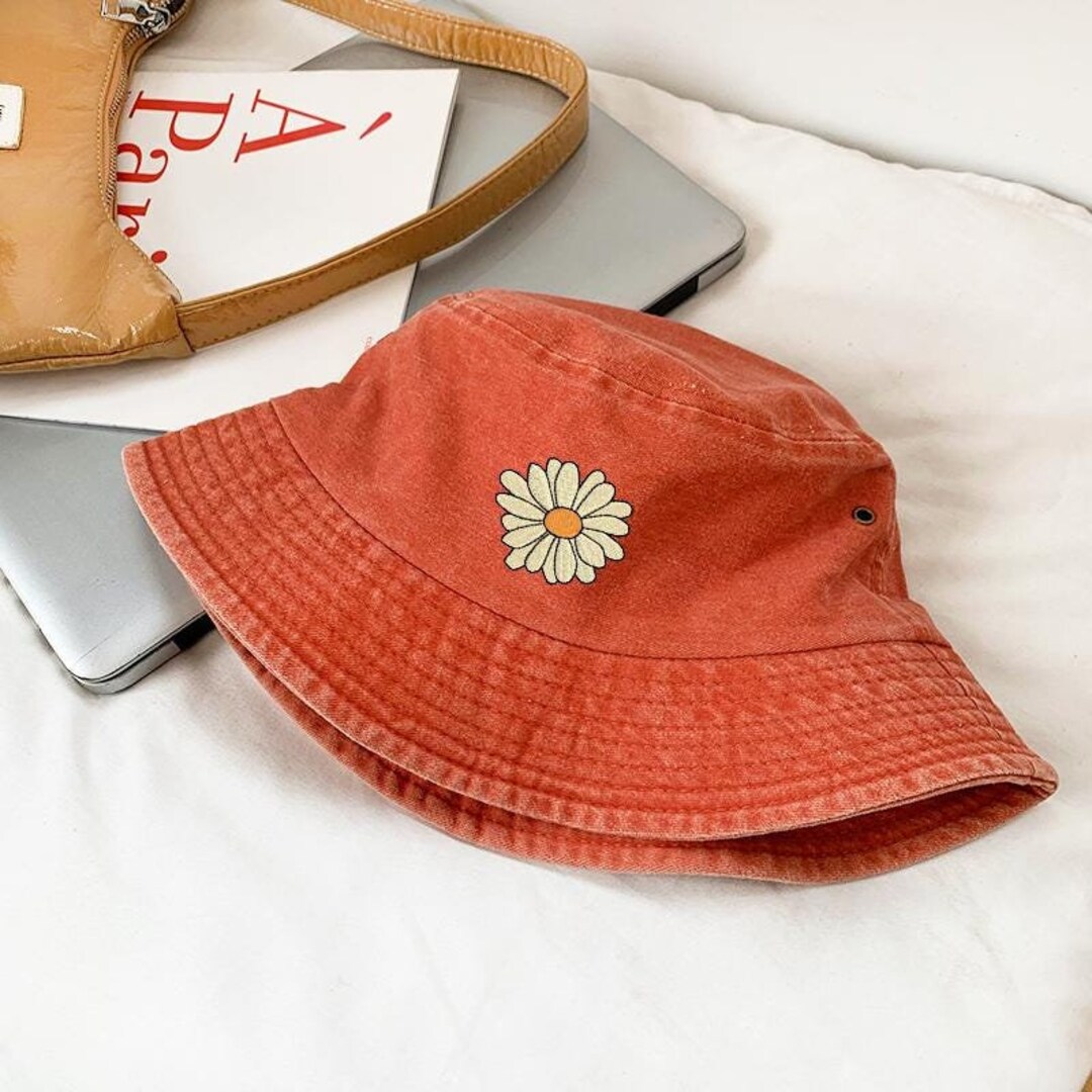 Daisy Hat Embroidered Bucket Hat Custom Hat Custom Personalization Sun ...