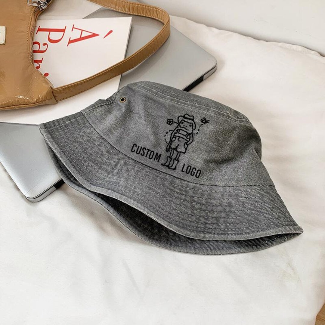 Embroidered Custom Logo Bucket Hat, Personalized Sun Hat - Etsy