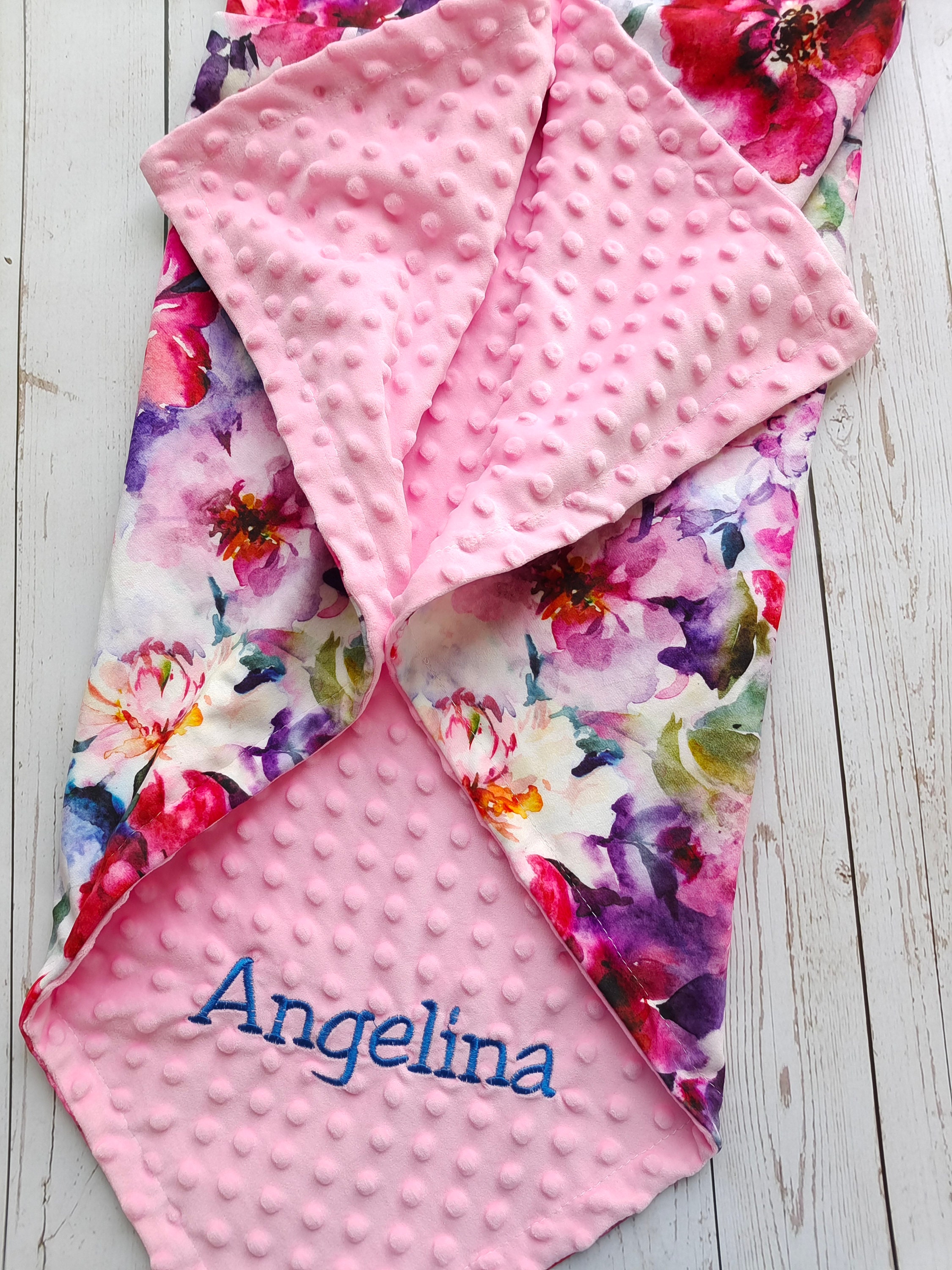 Personalized Baby Blanket Girl Floral Baby Girl Blanket With | Etsy