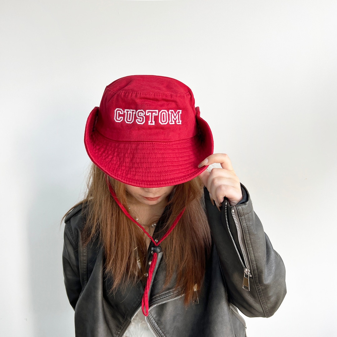 Custom Cowboy Hats Embroidered Bucket Hat Custom Hat Red Hat Custom ...