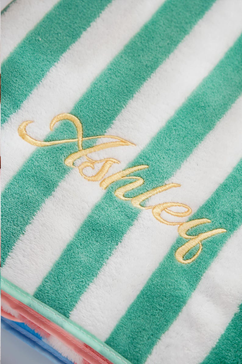 Personalized Cabana Towel,pool Towel With Name Embroidery,stripe Beach ...