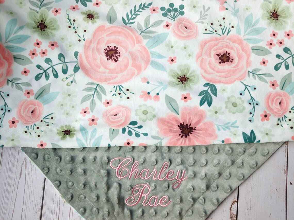 Personalized Baby Blanket Girl Pink Minky Baby Blanket Baby - Etsy