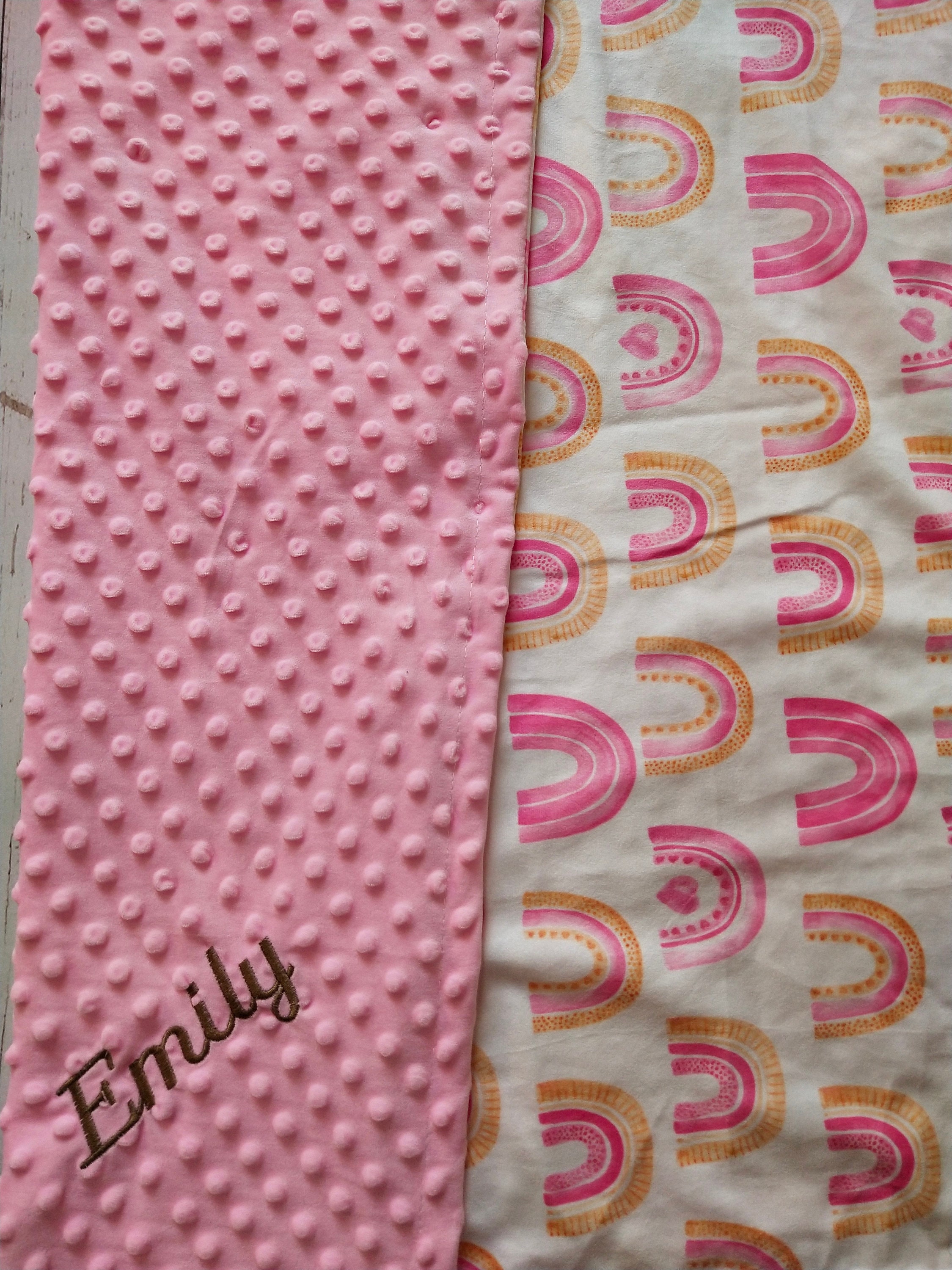Personalized Baby Blanket Girl Lovey Rainbow Baby Girl Blanket | Etsy
