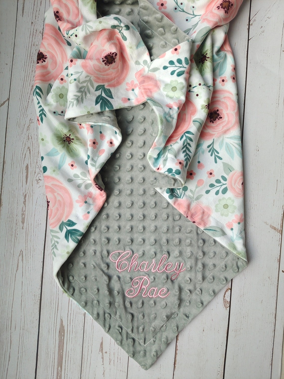 Personalized Baby Blanket Girl Pink Minky Baby Blanket Baby - Etsy