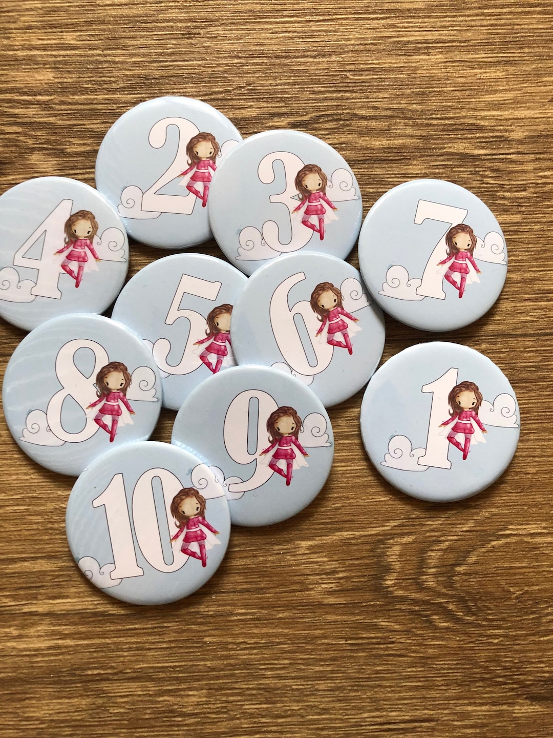 Birthday Number Badge Personalised Girl Birthday Badge Girl Superhero ...