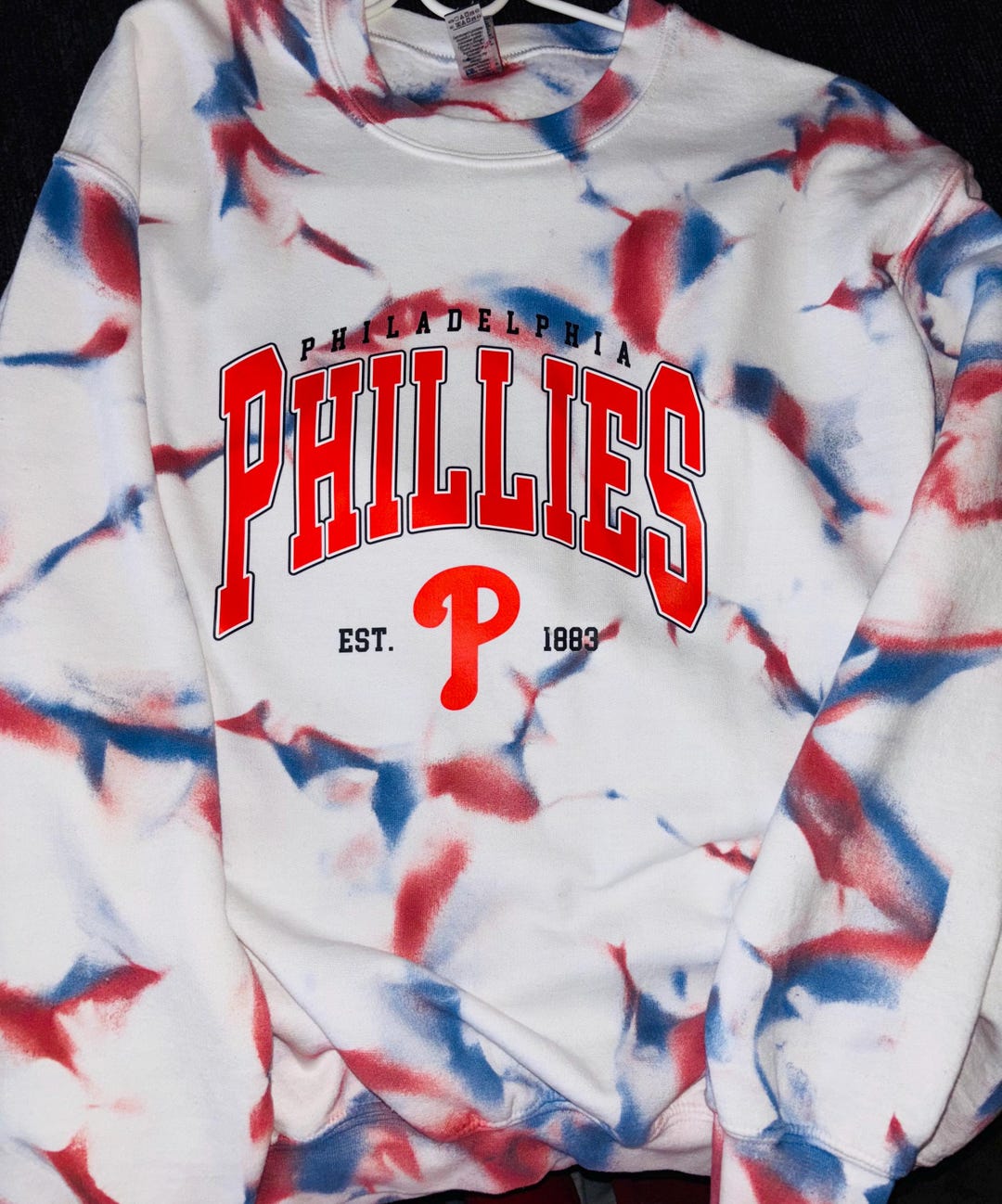 Phillies Tie Dye Crewneck Etsy